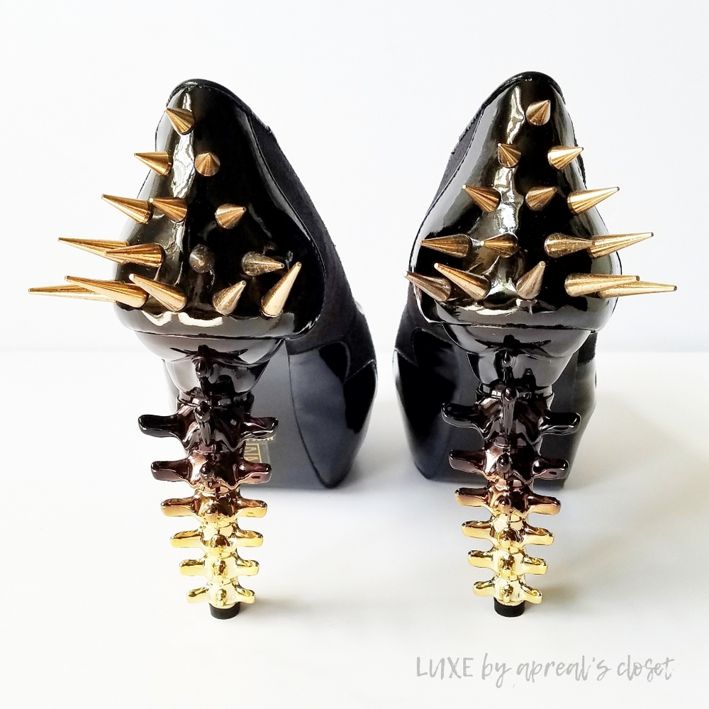 Lady Couture Spike Skeleton Heel Platform Heel - Gem